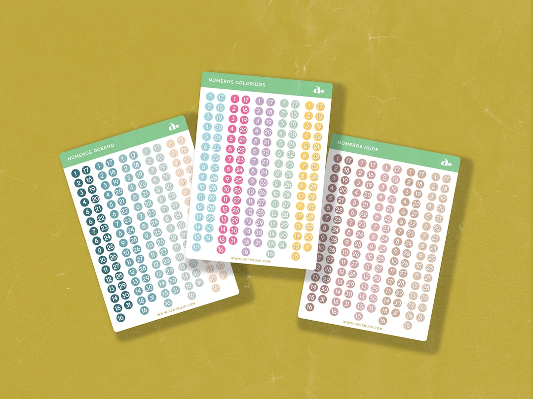 Small Numbers Bullet Journal Sticker, Planner Sticker - Etsy