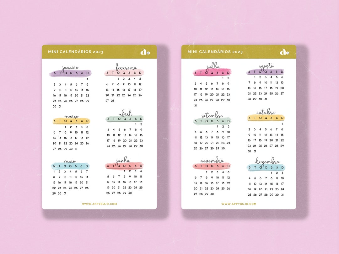 Mini Calendars Bullet Journal Sticker, Planner Sticker - Etsy