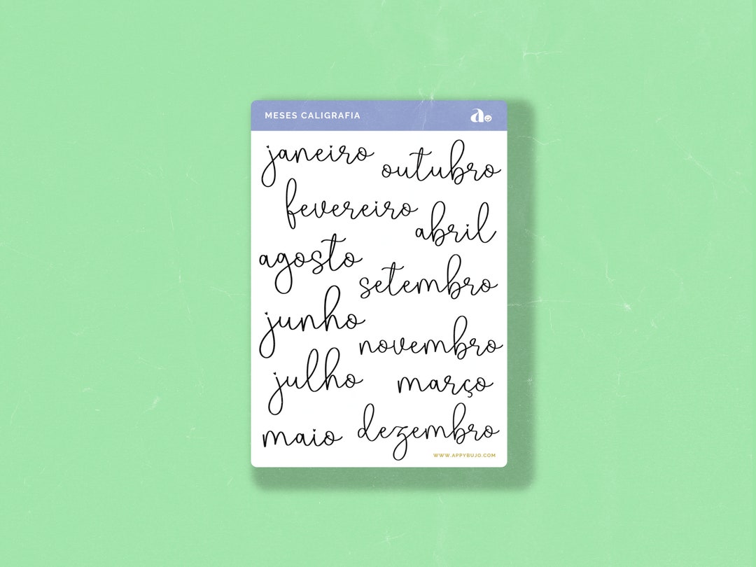 Months Calligraphy Bullet Journal Sticker, Planner Sticker - Etsy