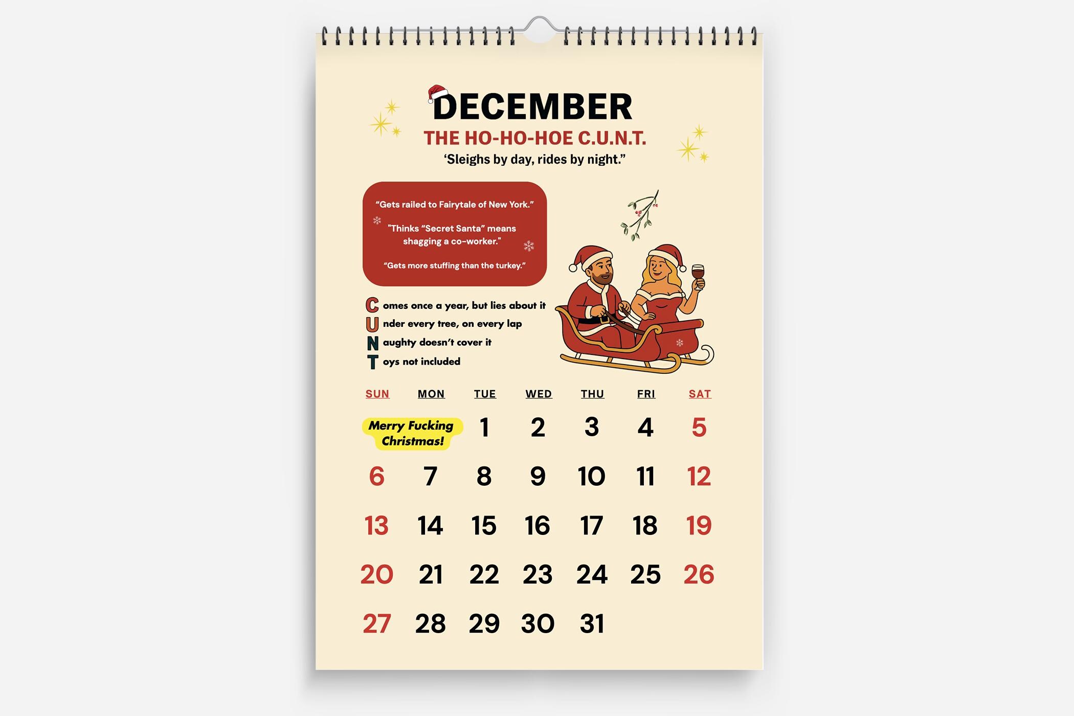 The C.U.N.T. Calendar 2026 | Funny Adult Wall Calendar | Rude Gag Gift ...