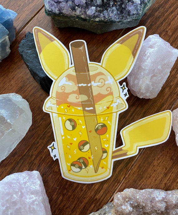 Pikachu Boba Sticker | Etsy