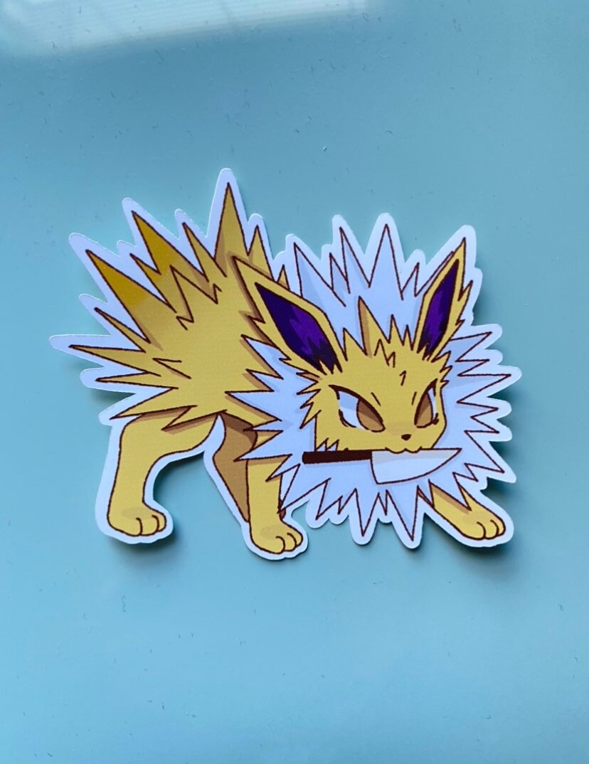 Jolteon With a Knife Sticker | Etsy