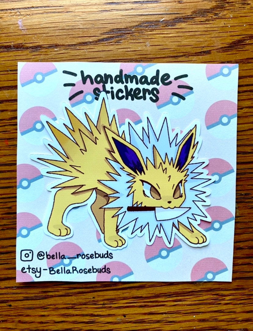 Jolteon With a Knife Sticker | Etsy