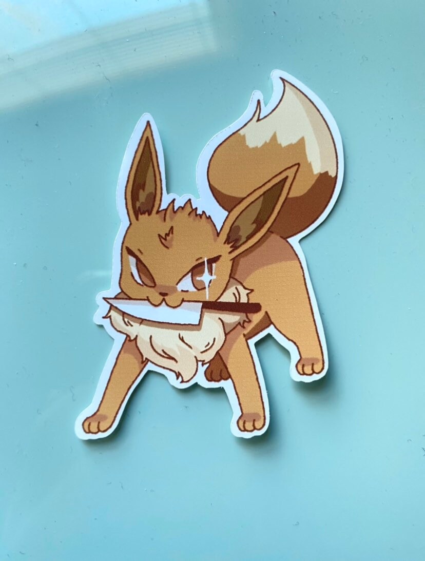 Eevee With a Knife Sticker - Etsy