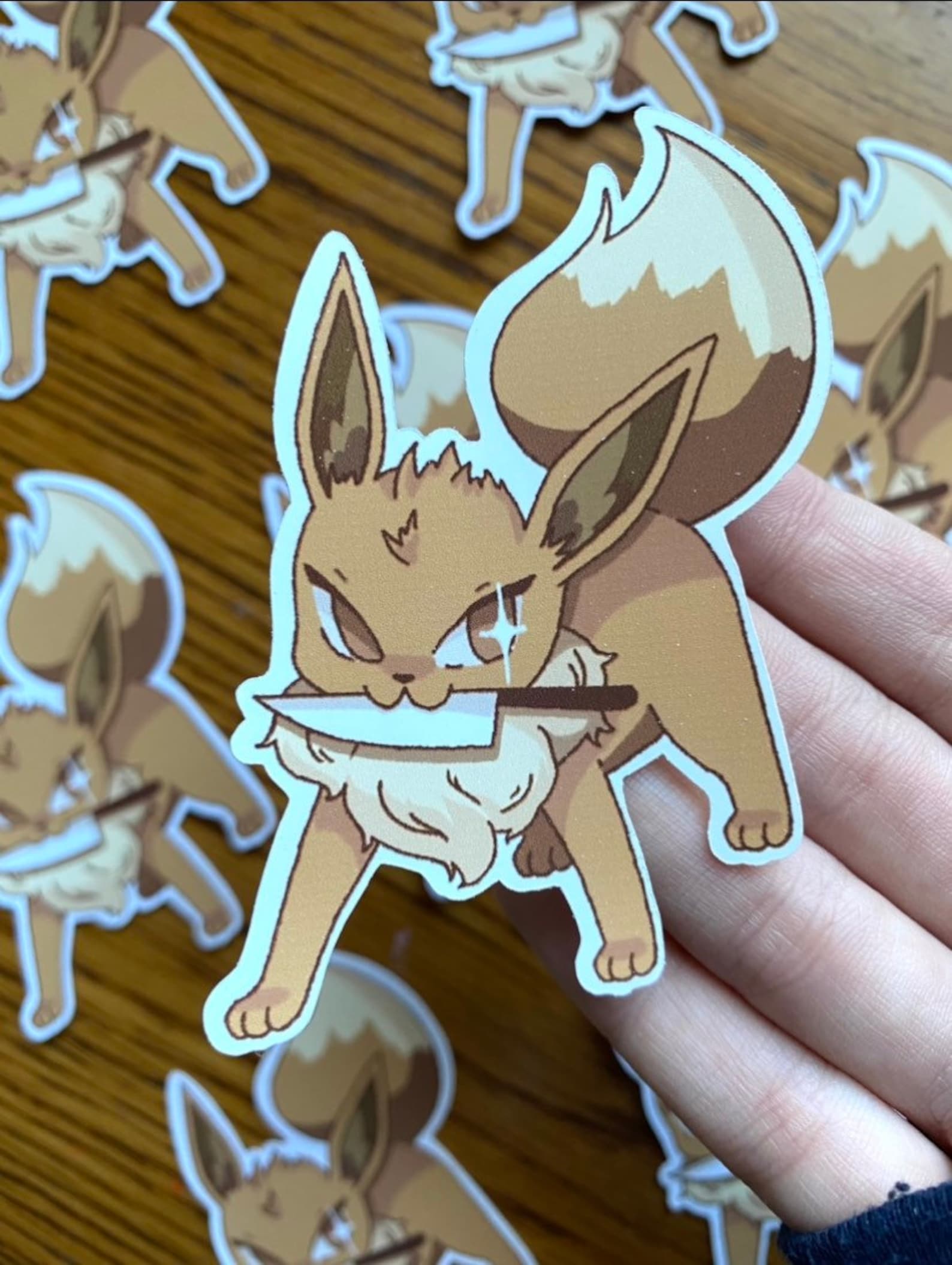 Eevee With a Knife Sticker - Etsy