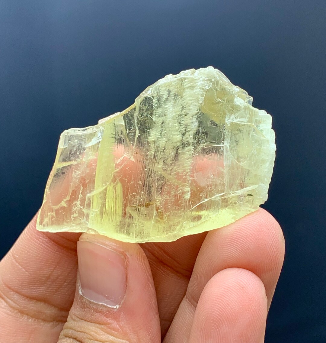 Natural Rare Lemon Colour Transparent Triphane Kunzite Crystal From ...