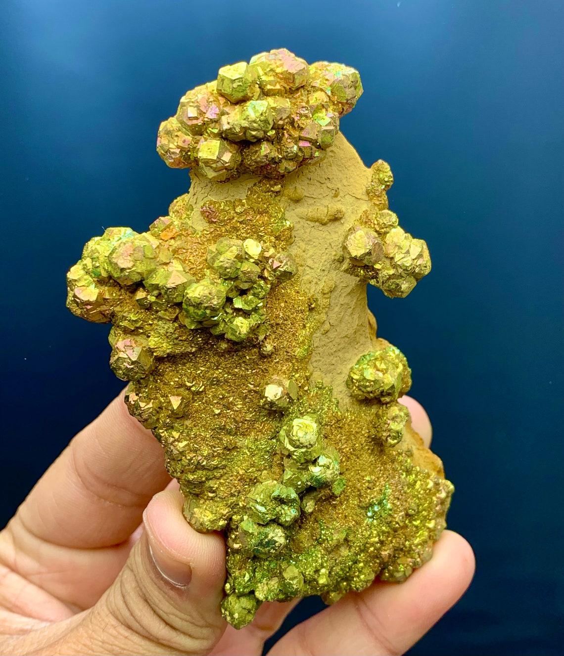 Natural Rainbow Pyrite Crystals on Limonite Matrix ,from Manshera Mine ...