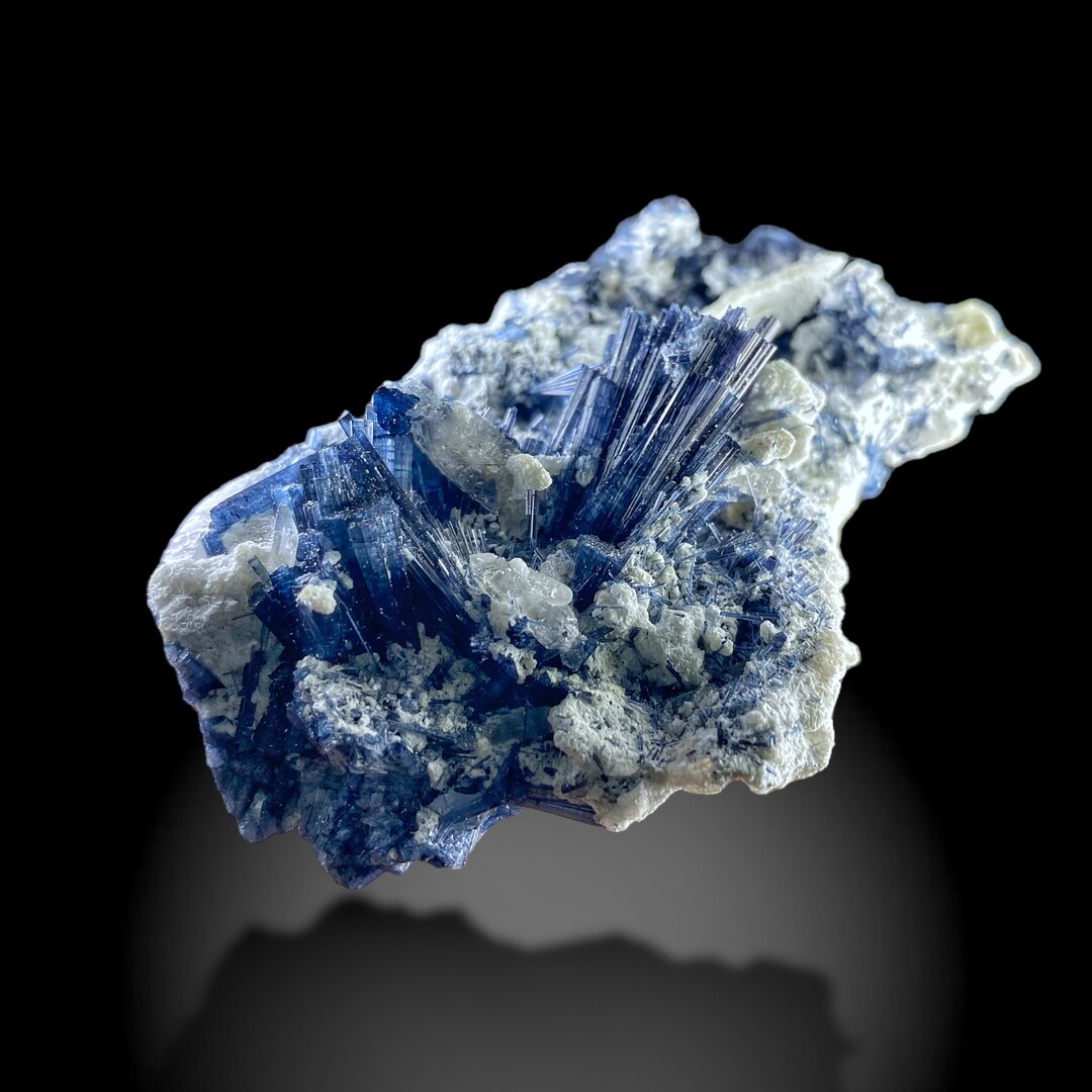 Natural Tourmaline Crystals Cluster Bunch Spray Ink Blue Color With ...