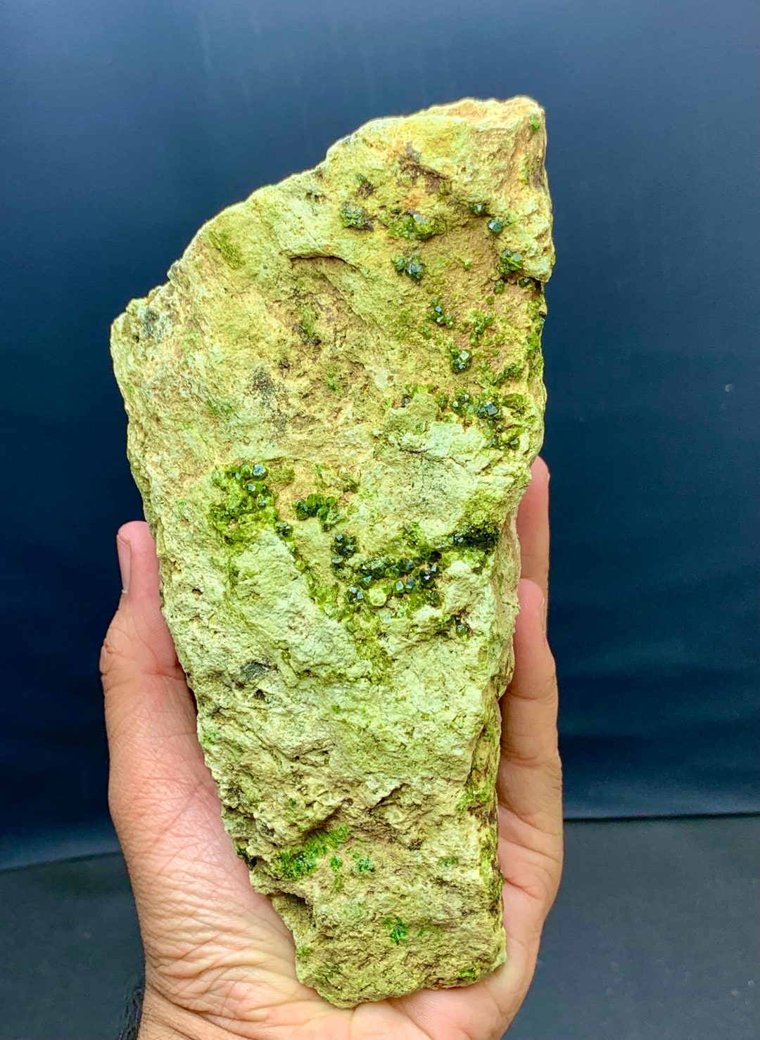 Natural Rare Green Demantoid Garnet Crystals Big Specimen on Matrix ...