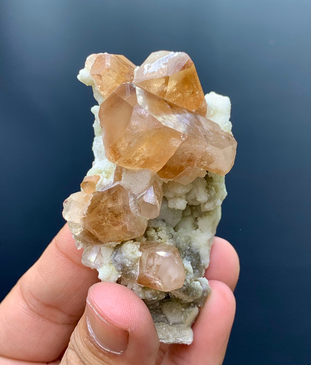 Golden Colour Transparent Topaz Crystals Cluster on Matrix Combined ...