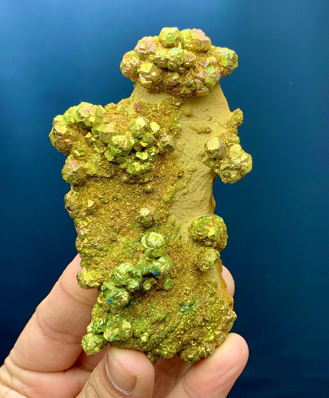 Natural Rainbow Pyrite Crystals on Limonite Matrix ,from Manshera Mine ...