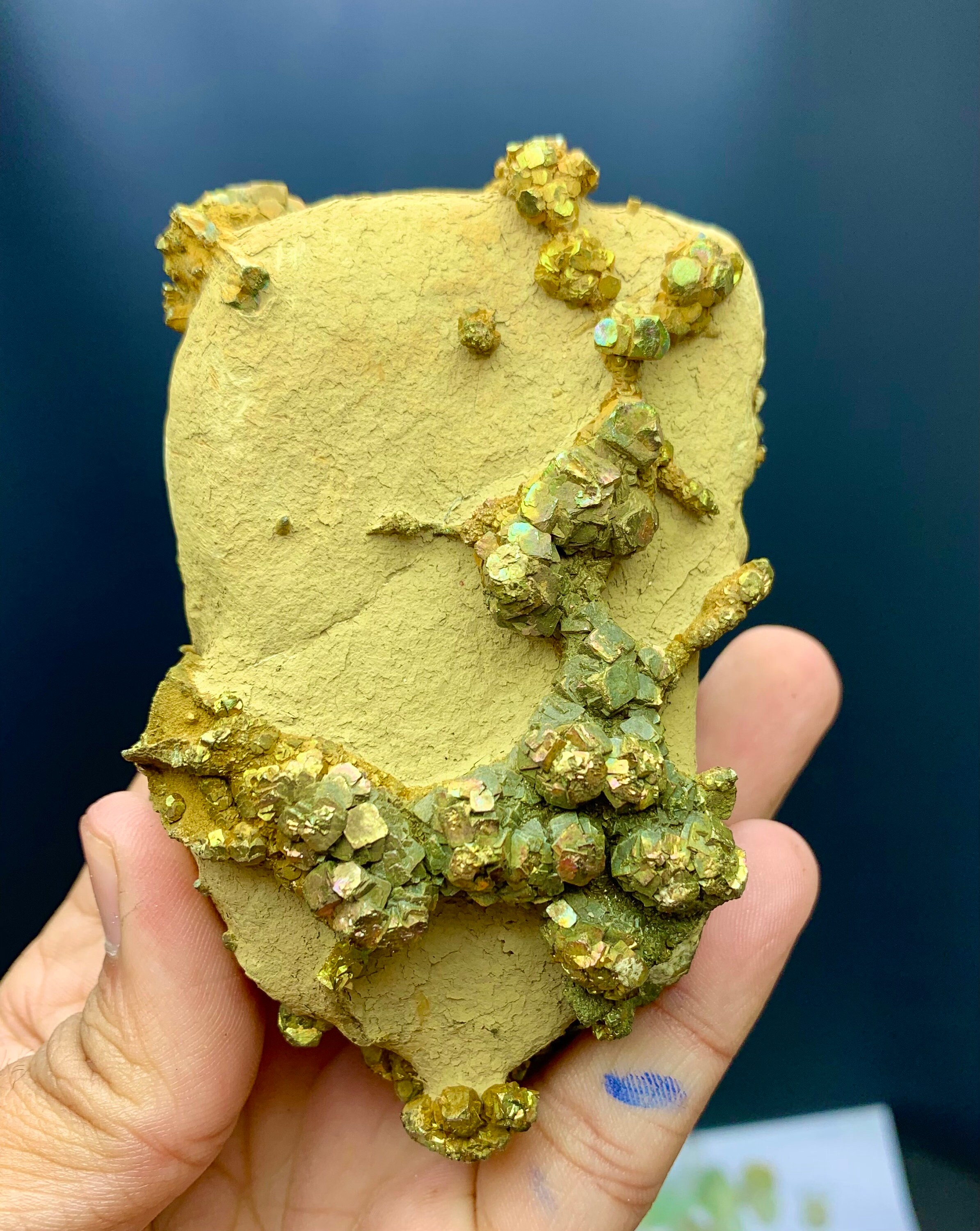 Natural Rainbow Pyrite Crystals on Limonite Matrix ,from Manshera Mine ...