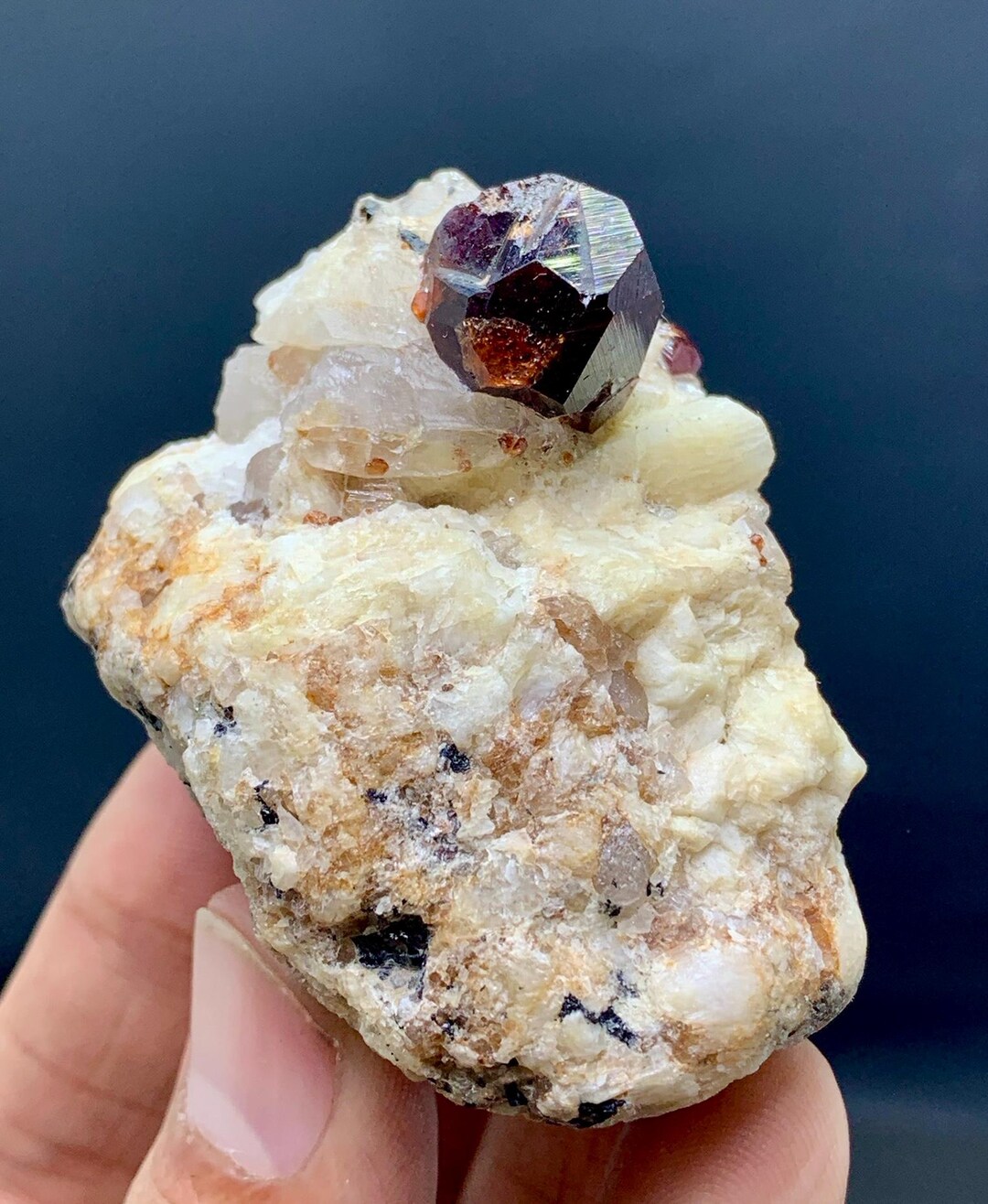 Natural Red Garnet on Matrix Specimen, Raw Garnet, Garnet Crystal ...