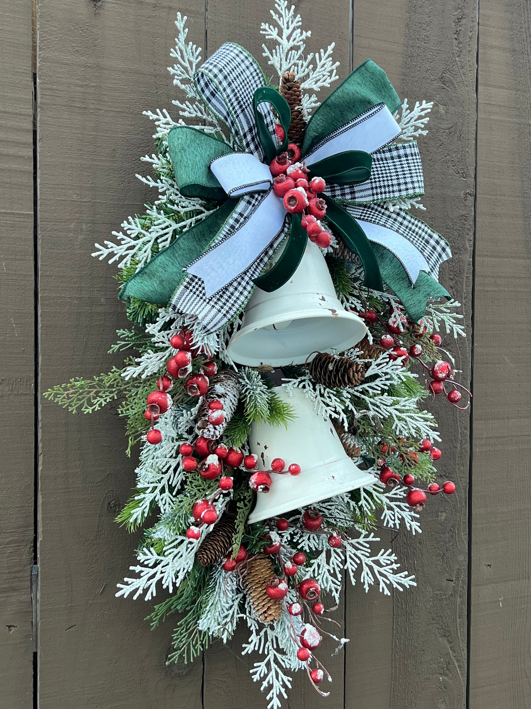 Farmhouse Christmas Swag Rustic Christmas Wreath With Large - Etsy