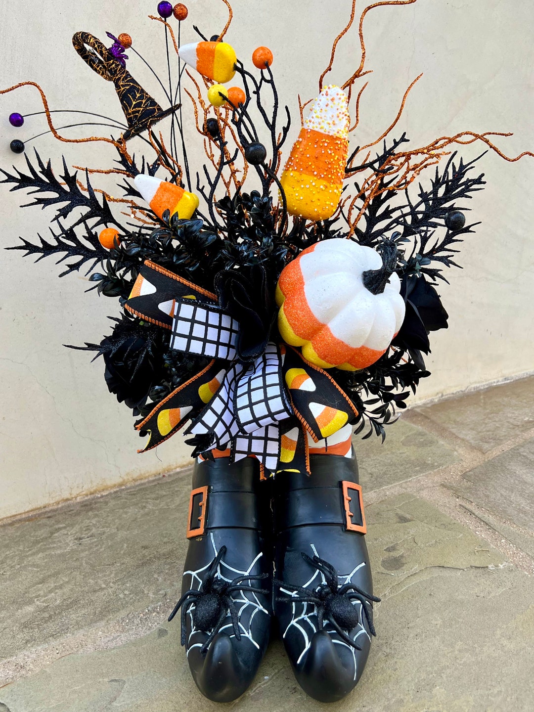 Halloween Centerpiece, Halloween Witch Boots Centerpiece, Halloween ...