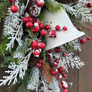 Farmhouse Christmas Swag, Rustic Christmas Wreath With Large Bells ...