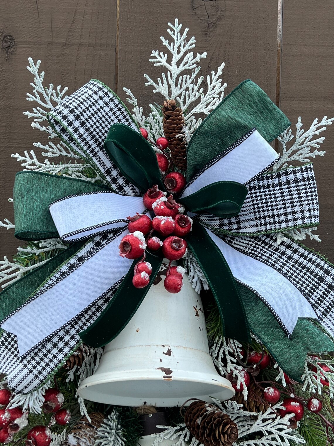 Farmhouse Christmas Swag Rustic Christmas Wreath With Large - Etsy