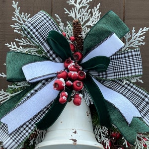 Farmhouse Christmas Swag, Rustic Christmas Wreath With Large Bells ...