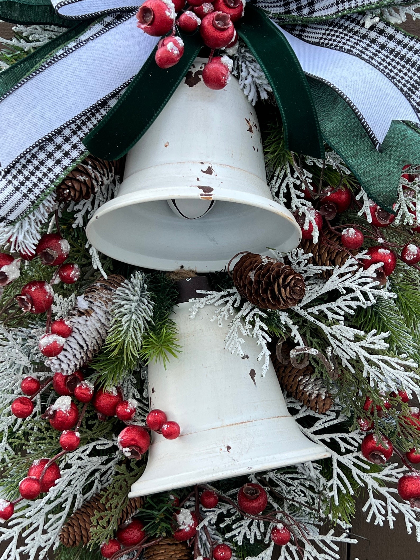 Farmhouse Christmas Swag Rustic Christmas Wreath With Large - Etsy