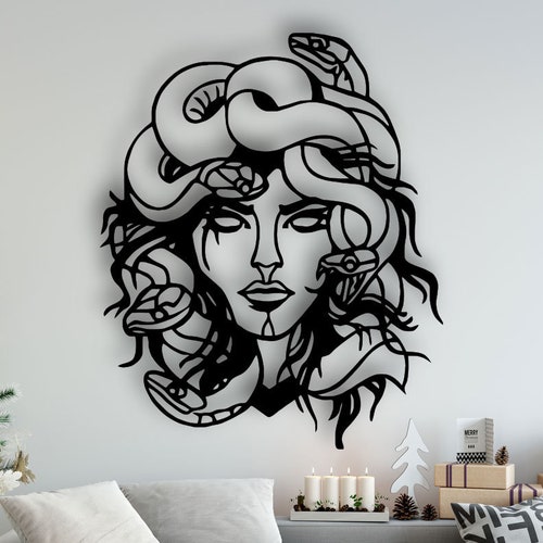 Medusa Design Laser Cut Svg Dxf Files Wall Sticker Engraving - Etsy Canada
