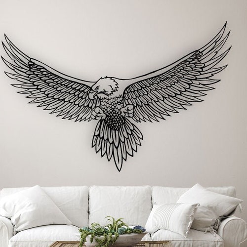 Eagle Design Laser Cut Svg Dxf Files Wall Sticker Engraving - Etsy