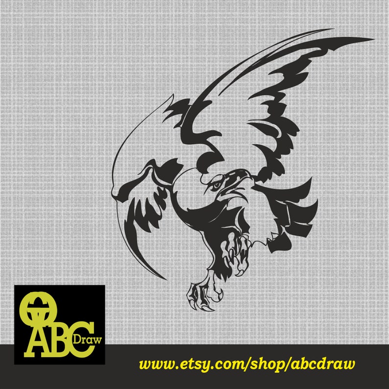 Hawk Bird Design Laser Cut Svg Dxf Files Wall Sticker Engraving Decal ...