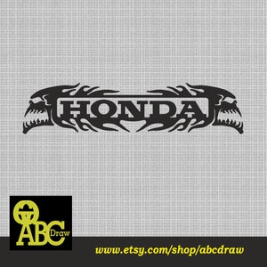 Honda Skull Design Laser Cut Svg Dxf Files Wall Sticker Engraving Decal ...