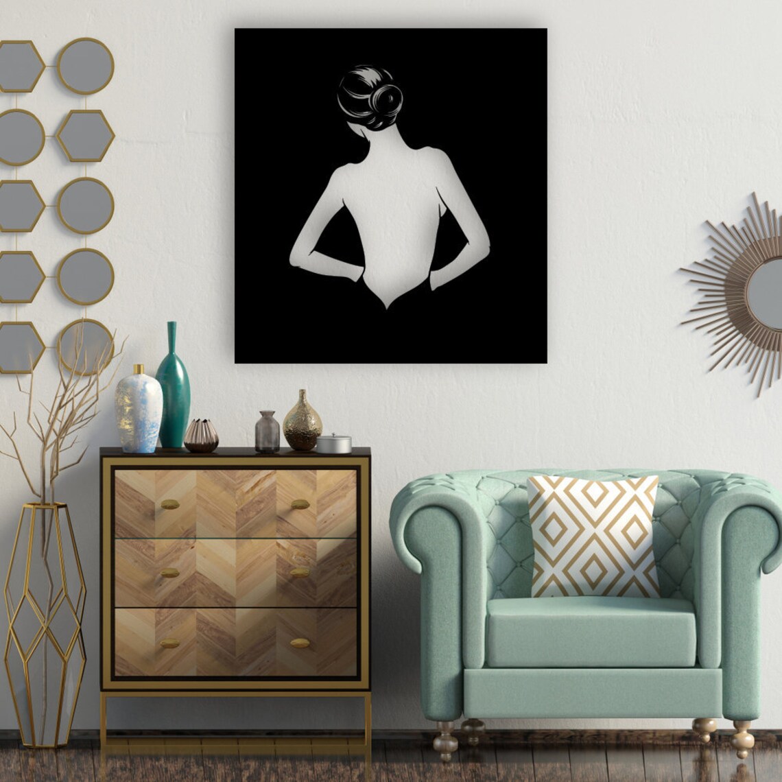 Woman Body Design Laser Cut Svg Dxf Files Wall Sticker - Etsy