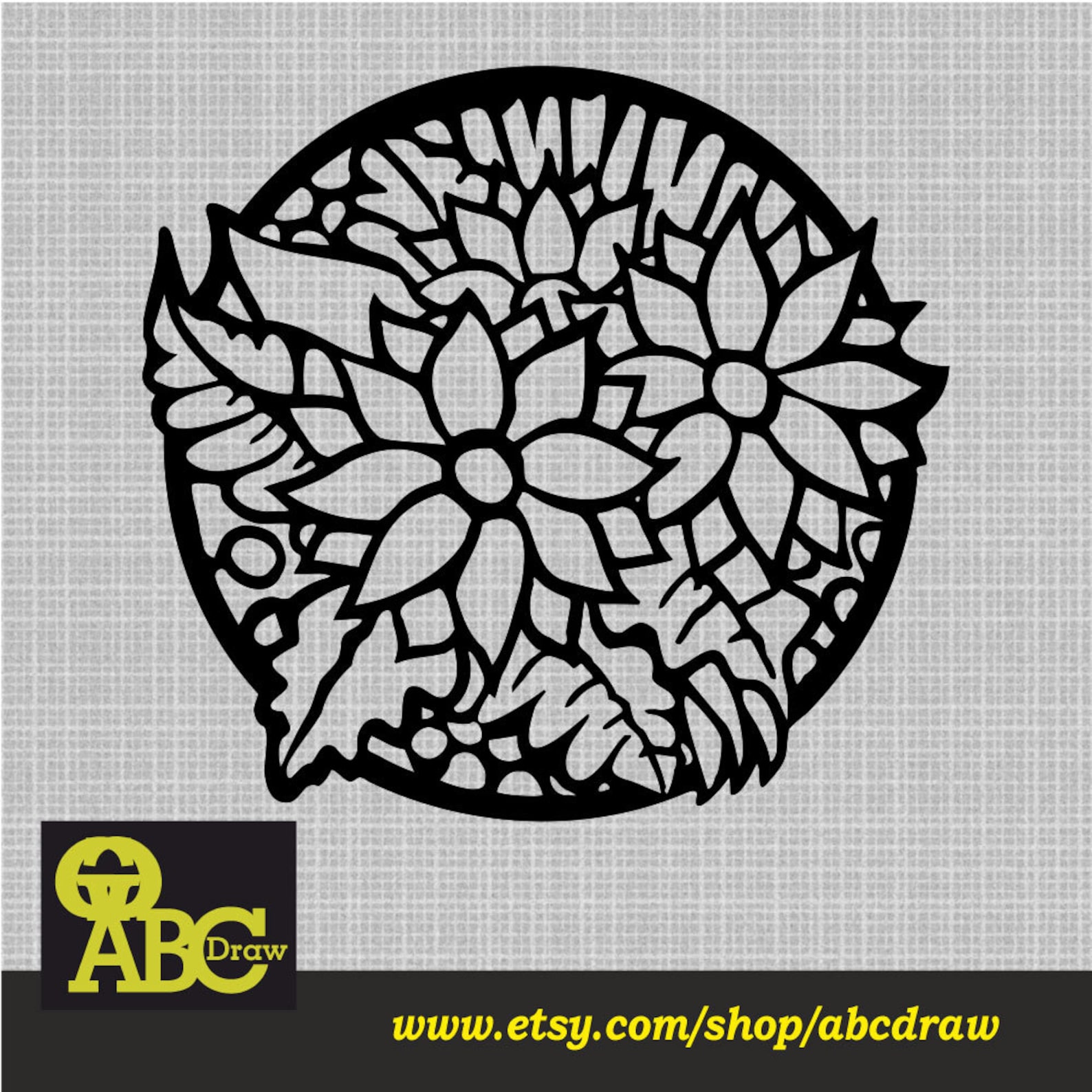 Flower Design Laser Cut Svg Dxf Files Wall Sticker Engraving | Etsy