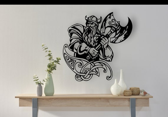 Viking Design laser cut svg dxf files wall sticker engraving | Etsy