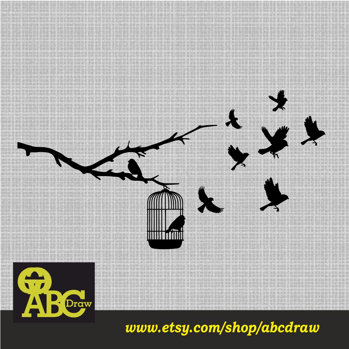 Birds Design Laser Cut Svg Dxf Files Wall Sticker Engraving - Etsy