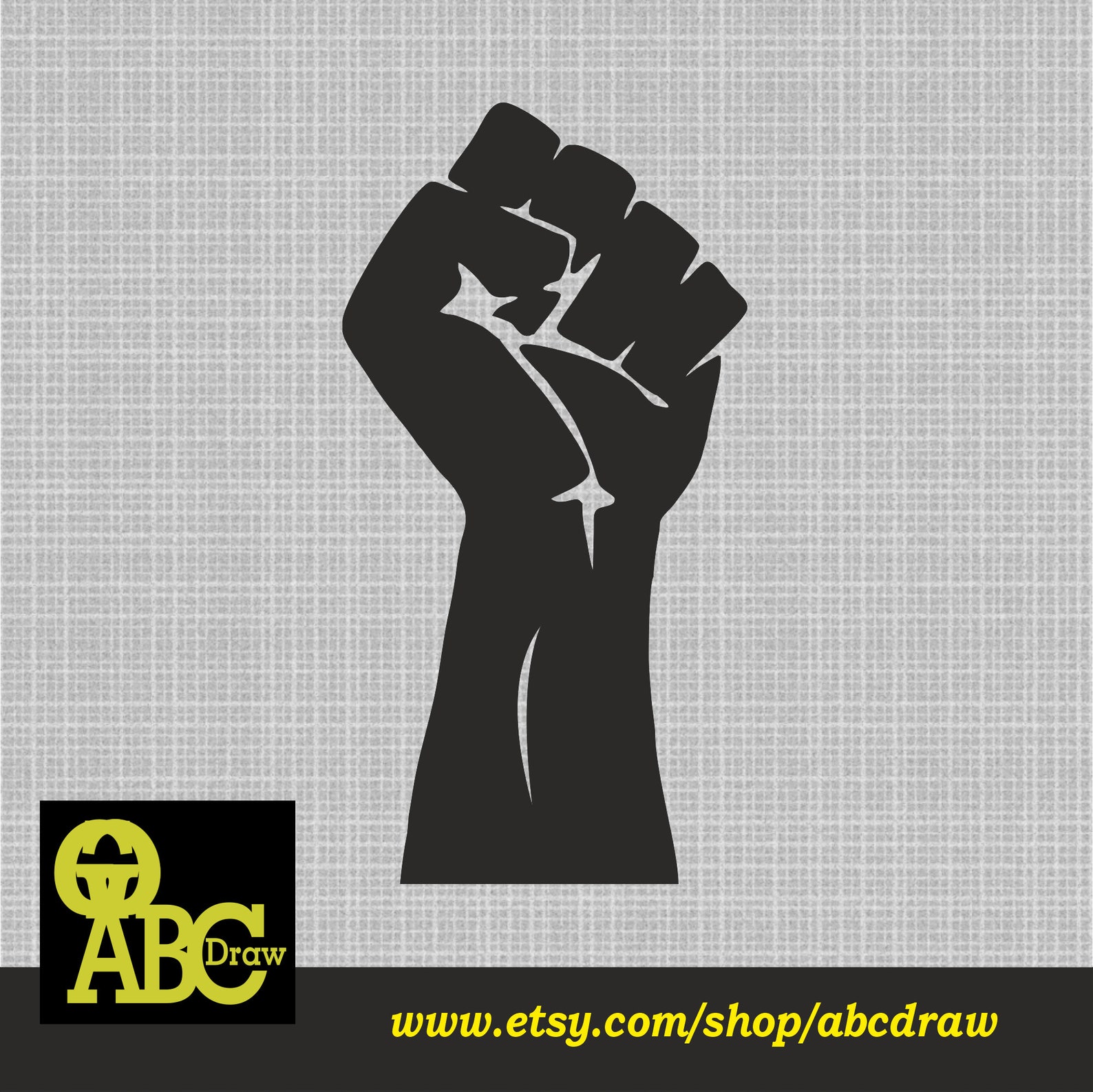 Power Fist Design Laser Cut Svg Dxf Files Wall Sticker - Etsy