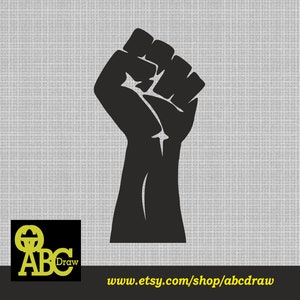 Power Fist Design Laser Cut Svg Dxf Files Wall Sticker Engraving Decal ...