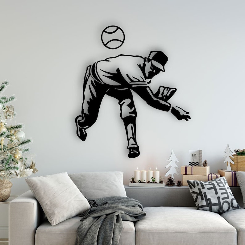 Baseball Design Laser Cut Svg Dxf Files Wall Sticker Engraving - Etsy