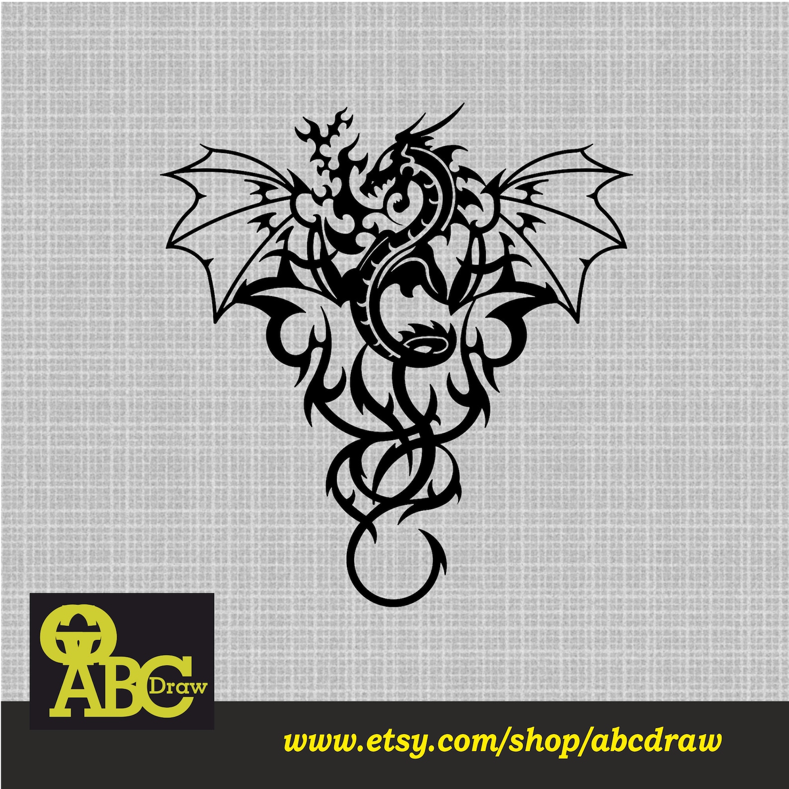 Dragon Design Laser Cut Svg Dxf Files Wall Sticker Engraving | Etsy