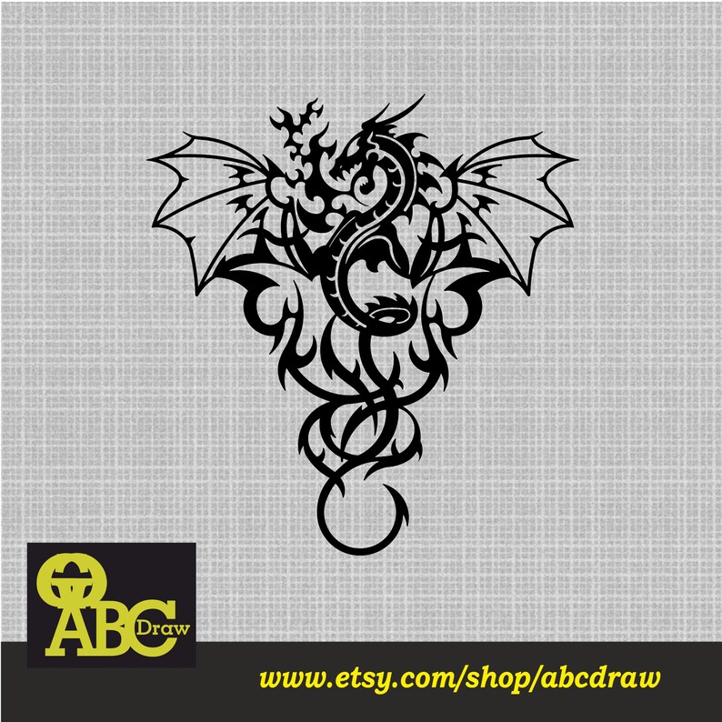 Dragon Design Laser Cut Svg Dxf Files Wall Sticker Engraving - Etsy