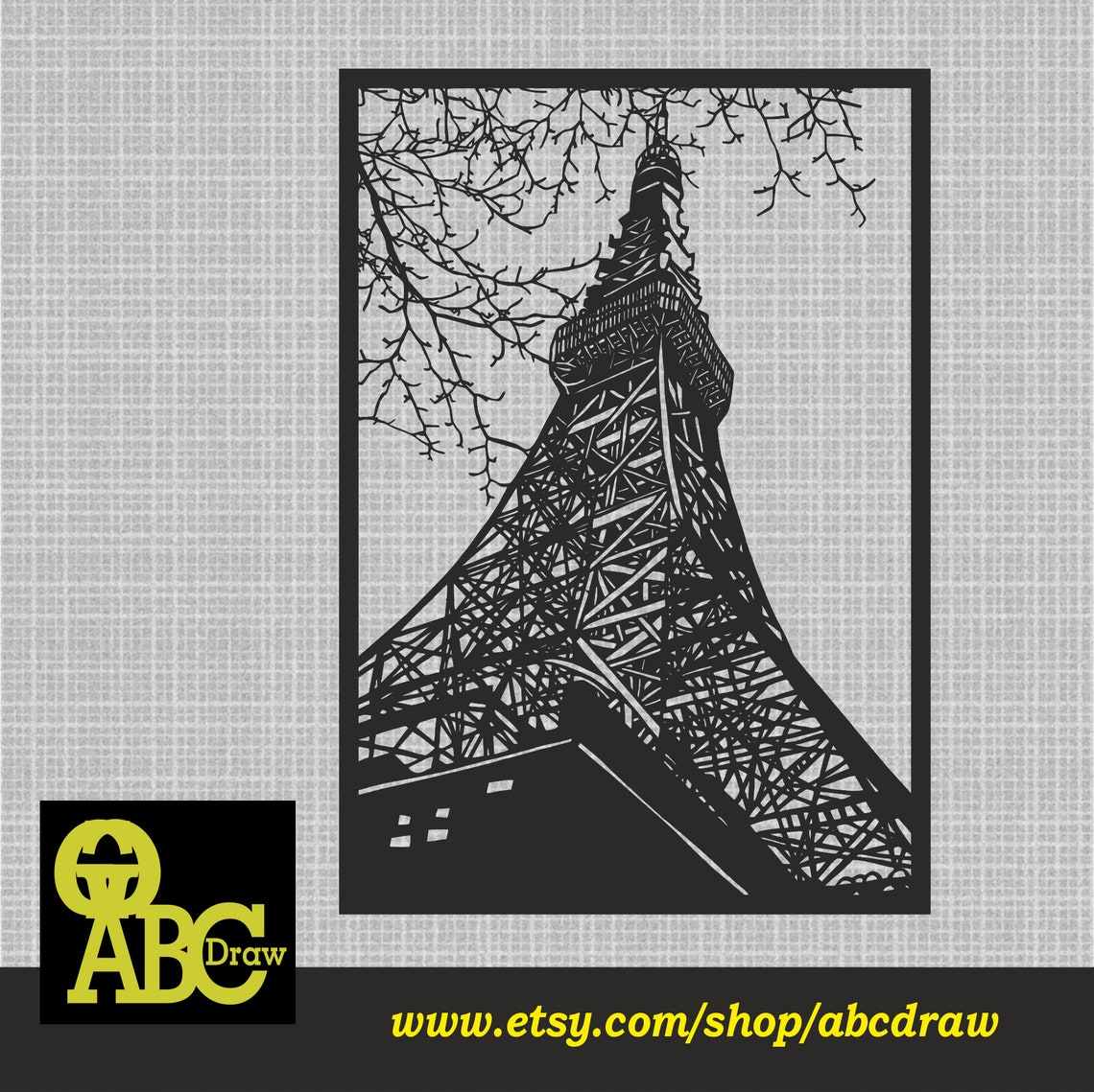 Eiffel Tower Design Laser Cut Svg Dxf Files Wall Sticker - Etsy