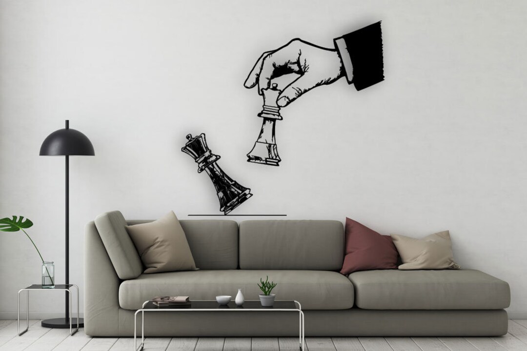 Chess Design Laser Cut Svg Dxf Files Wall Sticker Engraving Decal ...