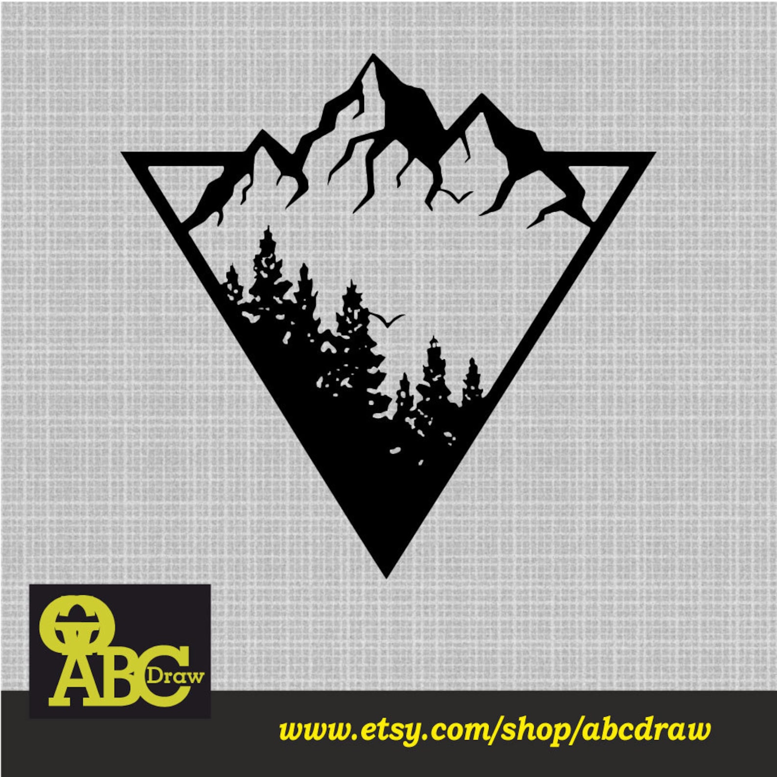 Mountain Design Laser Cut Svg Dxf Files Wall Sticker Engraving Decal ...