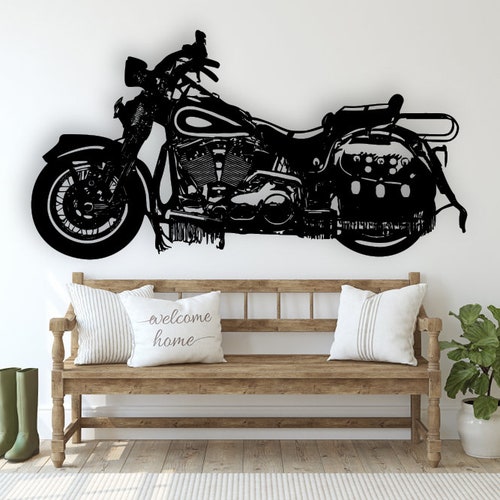 Harley Davidson Laser Cut Svg Dxf Files Wall Sticker Engraving - Etsy