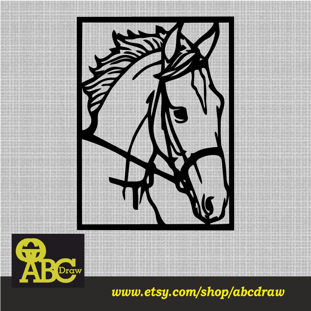 Horse Design Laser Cut Svg Dxf Files Wall Sticker Engraving - Etsy