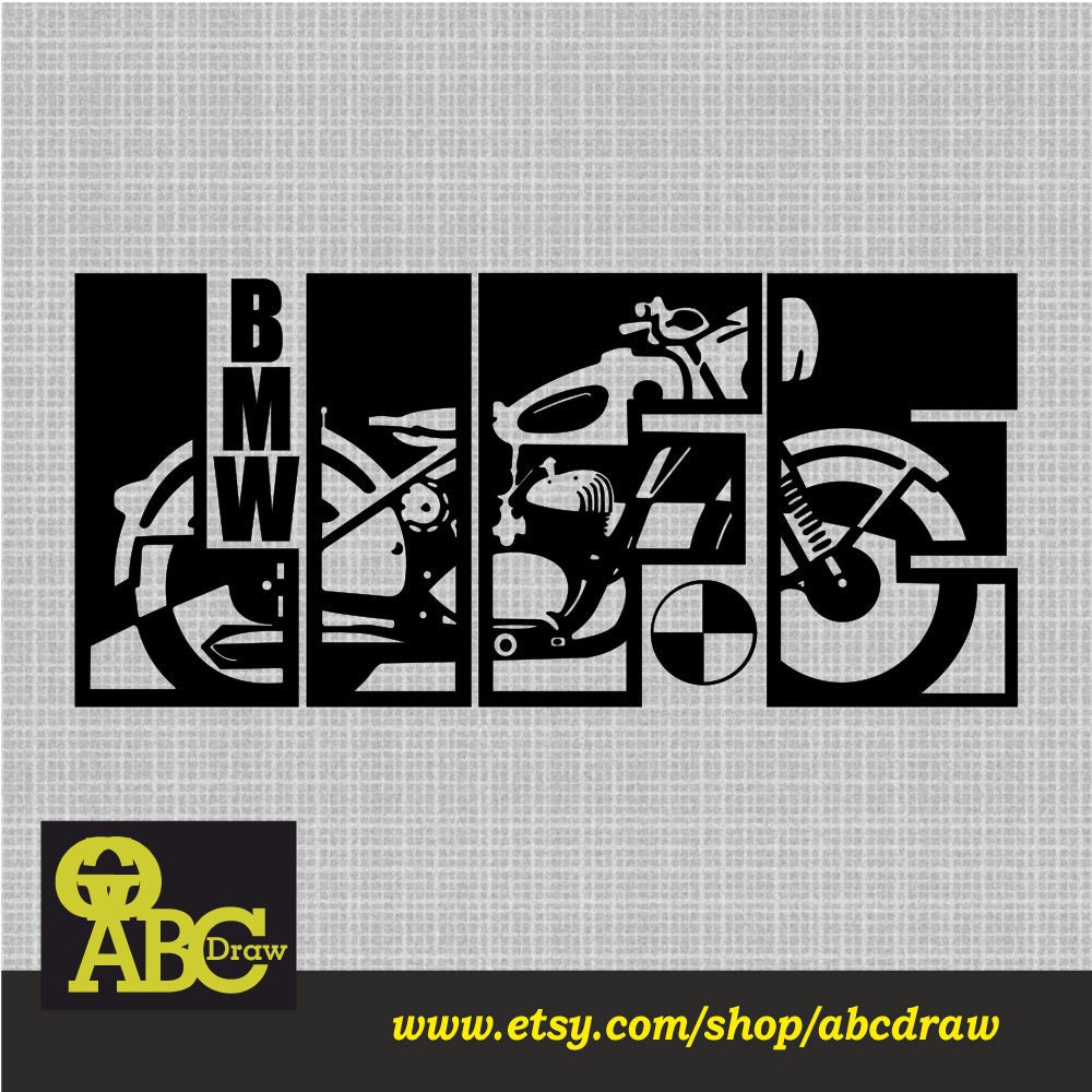 BMW Design laser cut svg dxf files wall sticker engraving | Etsy