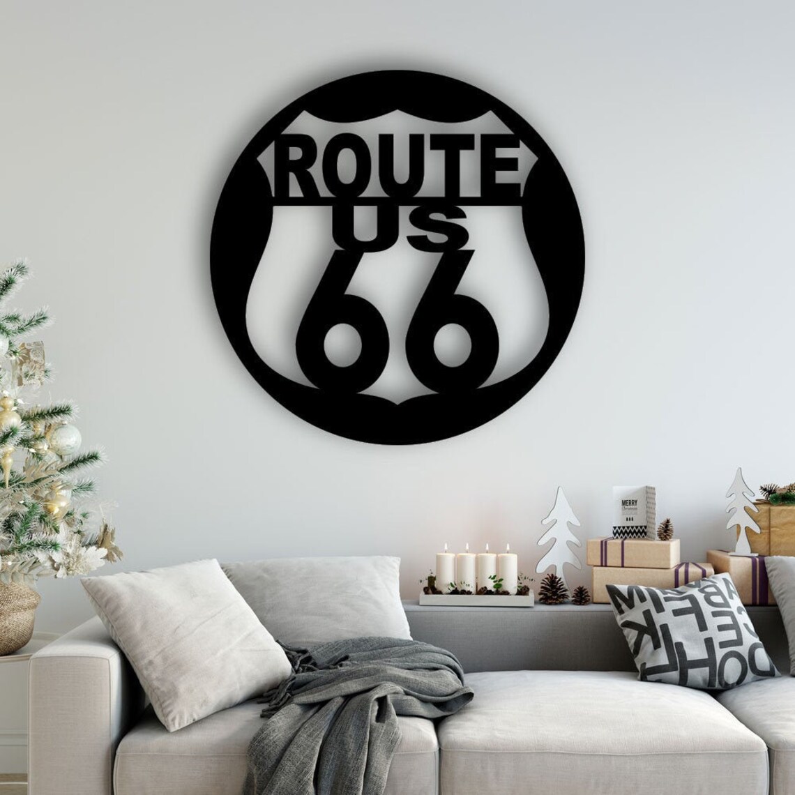 Route 66 Design Laser Cut Svg Dxf Files Wall Sticker Engraving Decal ...