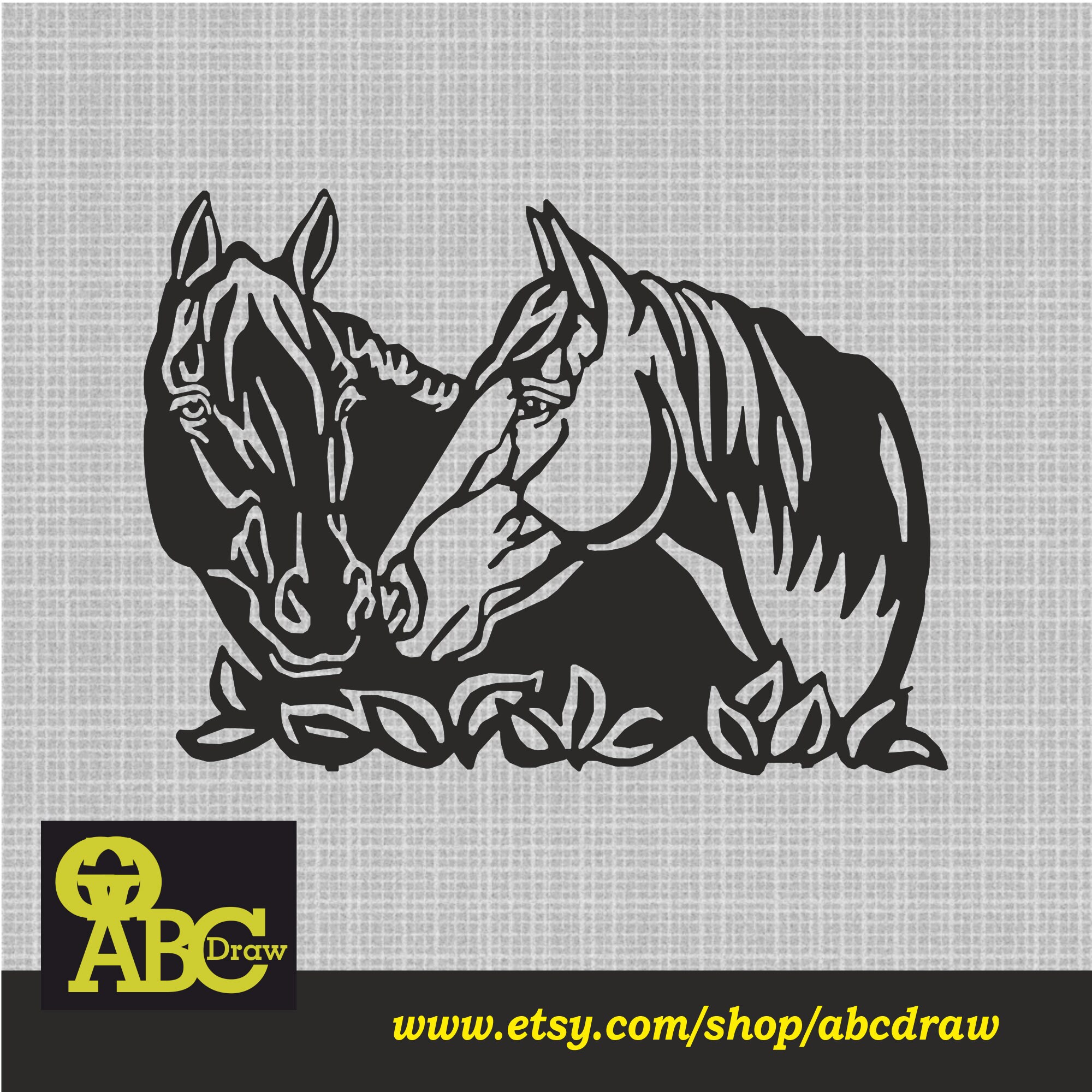 Horses Design Laser Cut Svg Dxf Files Wall Sticker Engraving Decal ...