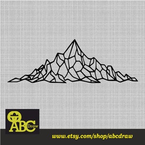Mountain Design Laser Cut Svg Dxf Files Wall Sticker Engraving Decal ...