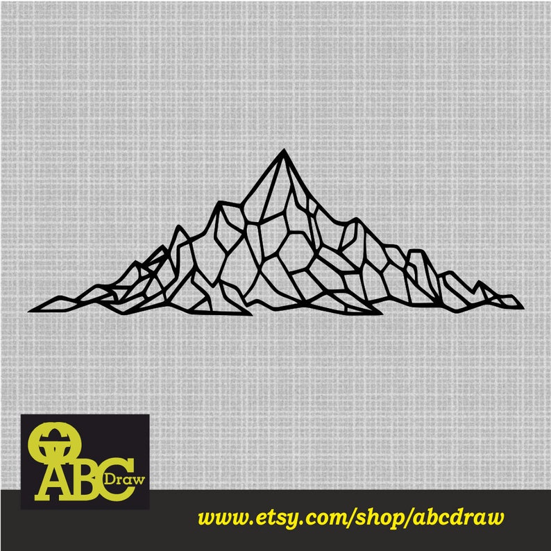 Mountain Design Laser Cut Svg Dxf Files Wall Sticker Engraving Decal ...
