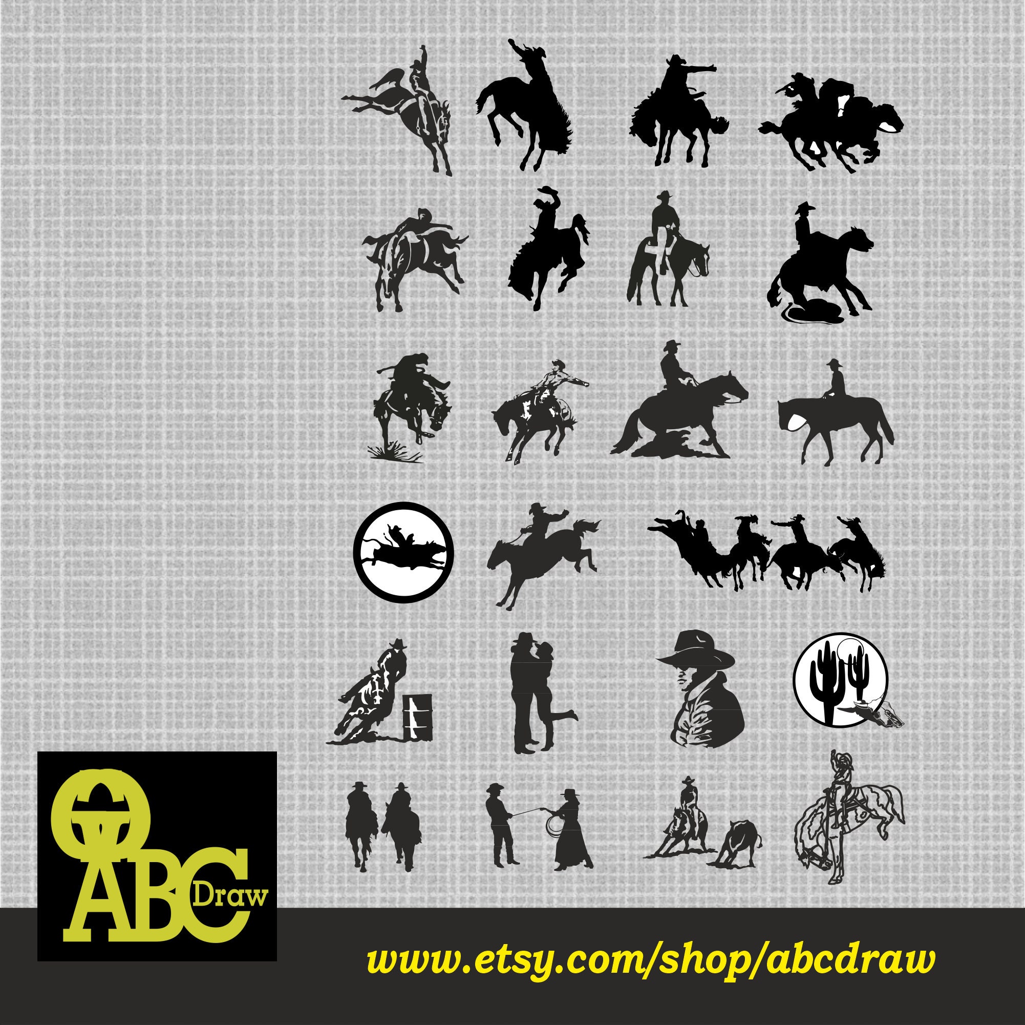 Western Collection Design Laser Cut Svg Dxf Files Wall Sticker - Etsy