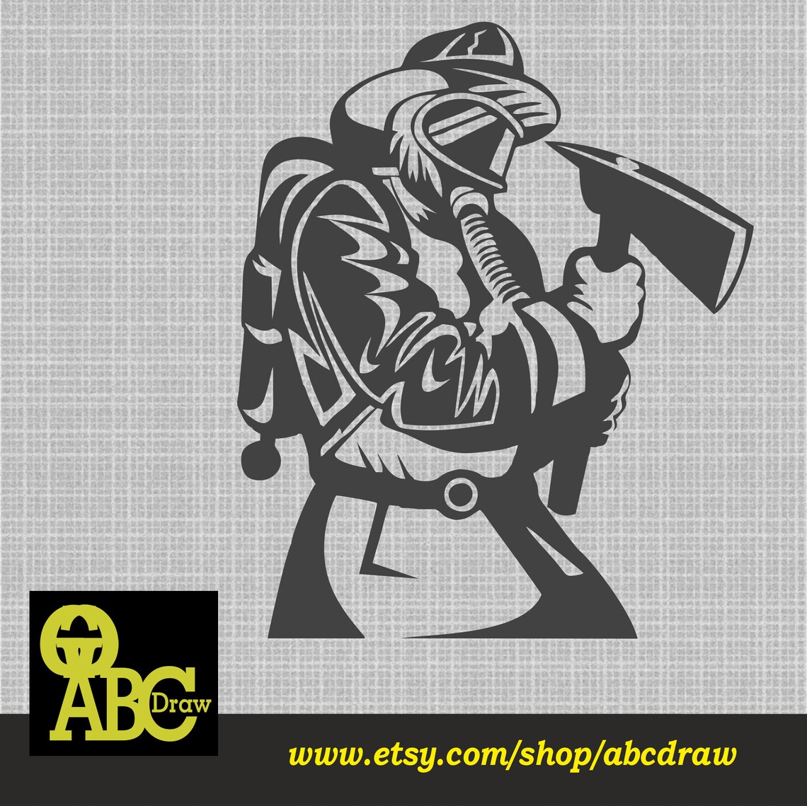 Fireman Design Laser Cut Svg Dxf Files Wall Sticker Engraving - Etsy