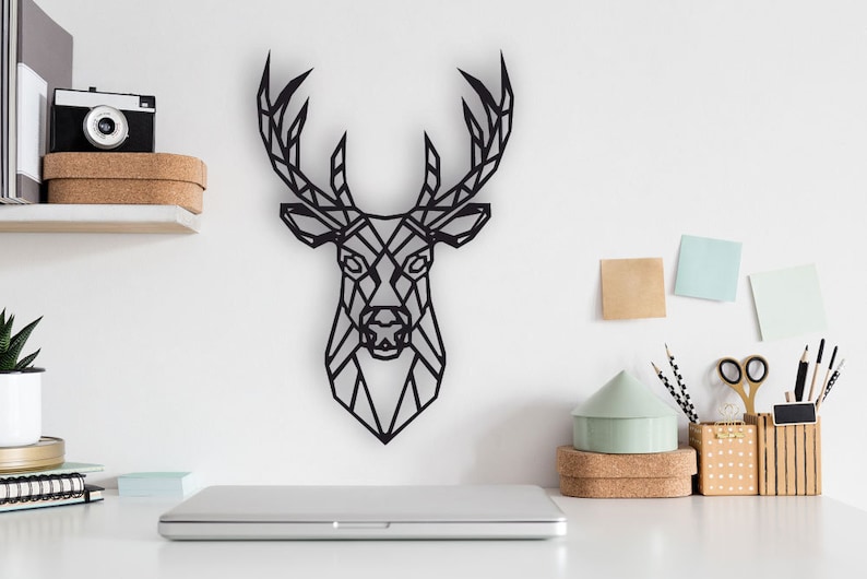 Deer Head Design Laser Cut Svg Dxf Files Wall Sticker | Etsy