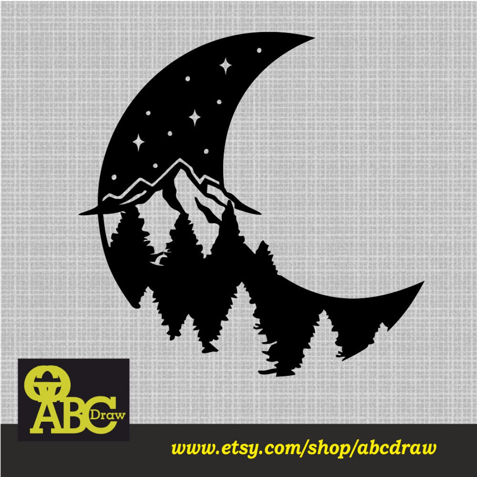 Moon Design Laser Cut Svg Dxf Files Wall Sticker Engraving - Etsy